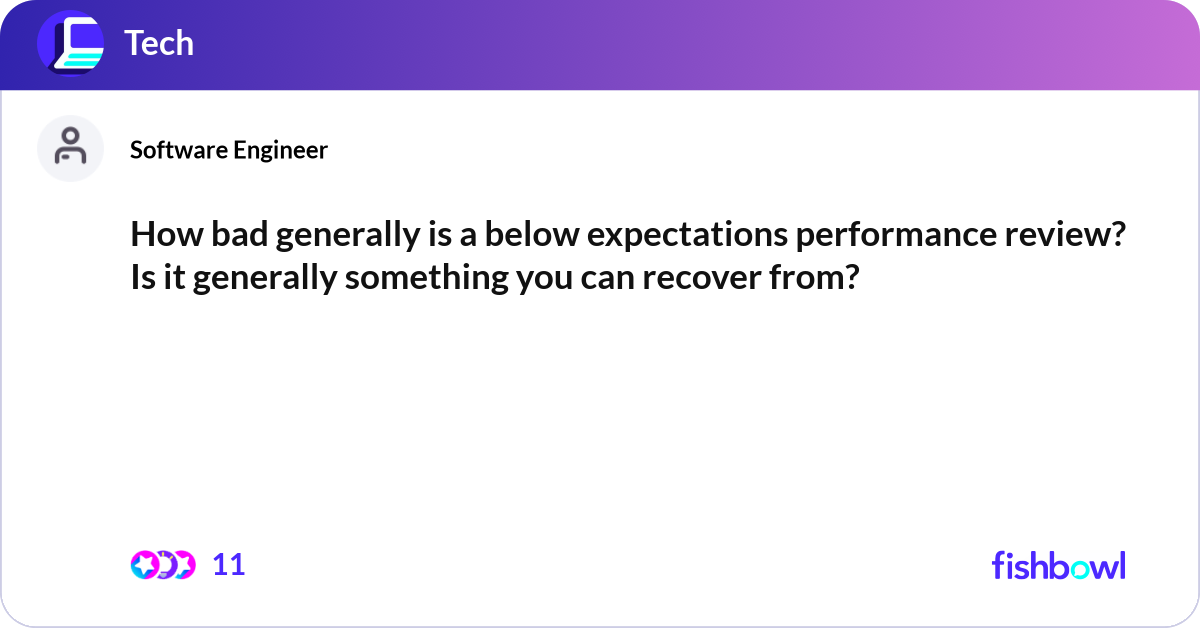 How bad generally is a below expectations performa... | Fishbowl