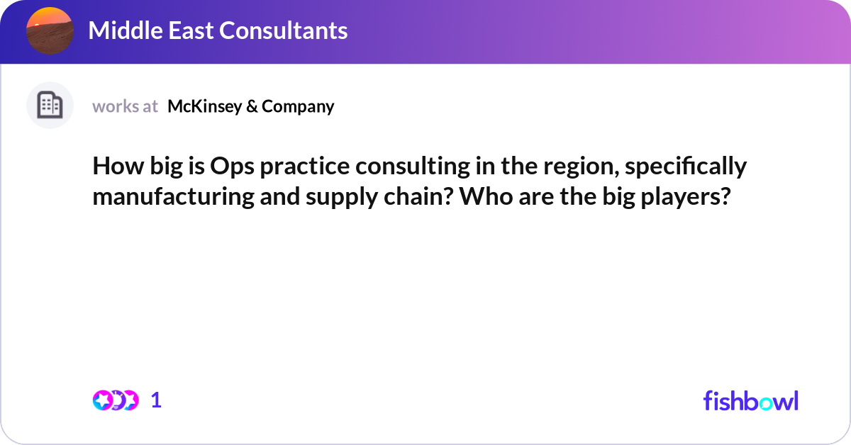 How big is Ops practice consulting in the region, ... | Fishbowl