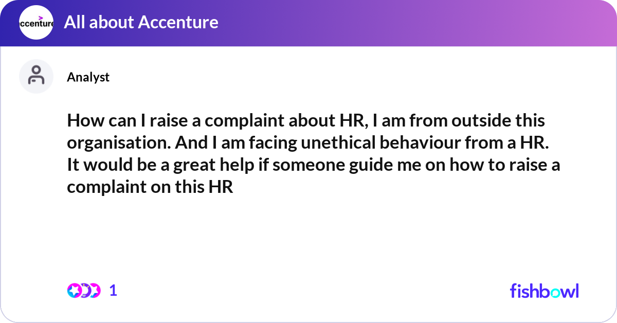 How can I raise a complaint about HR, I am from ou... | Fishbowl