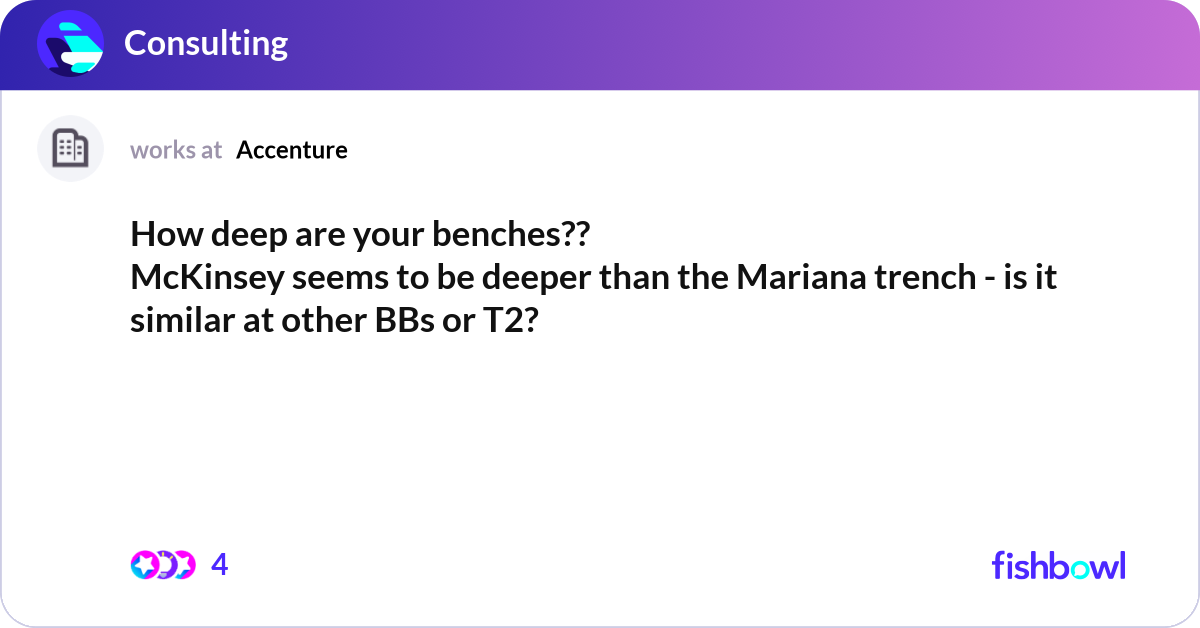 How deep are your benches?? McKinsey seems to be d... | Fishbowl