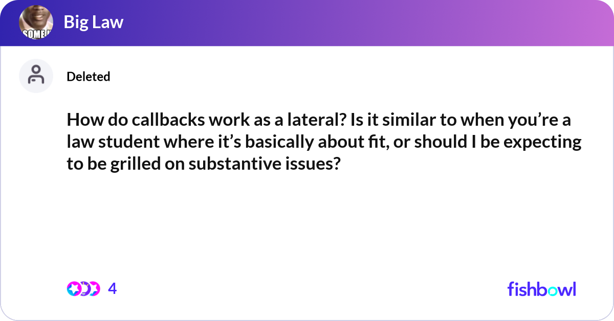 How do callbacks work as a lateral? Is it similar ... | Fishbowl