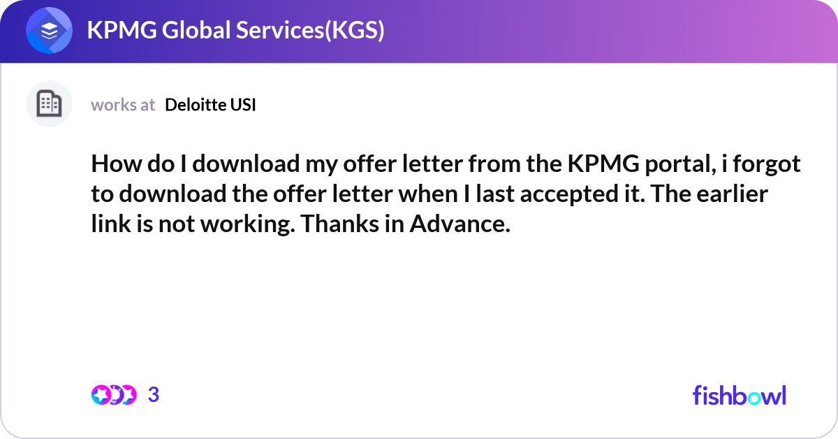 How do I download my offer letter from the KPMG po... | Fishbowl