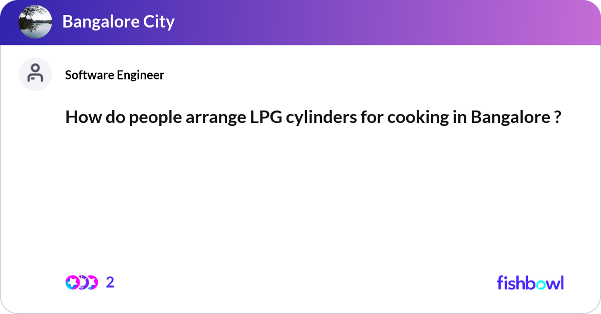How do people arrange LPG cylinders for cooking in... | Fishbowl