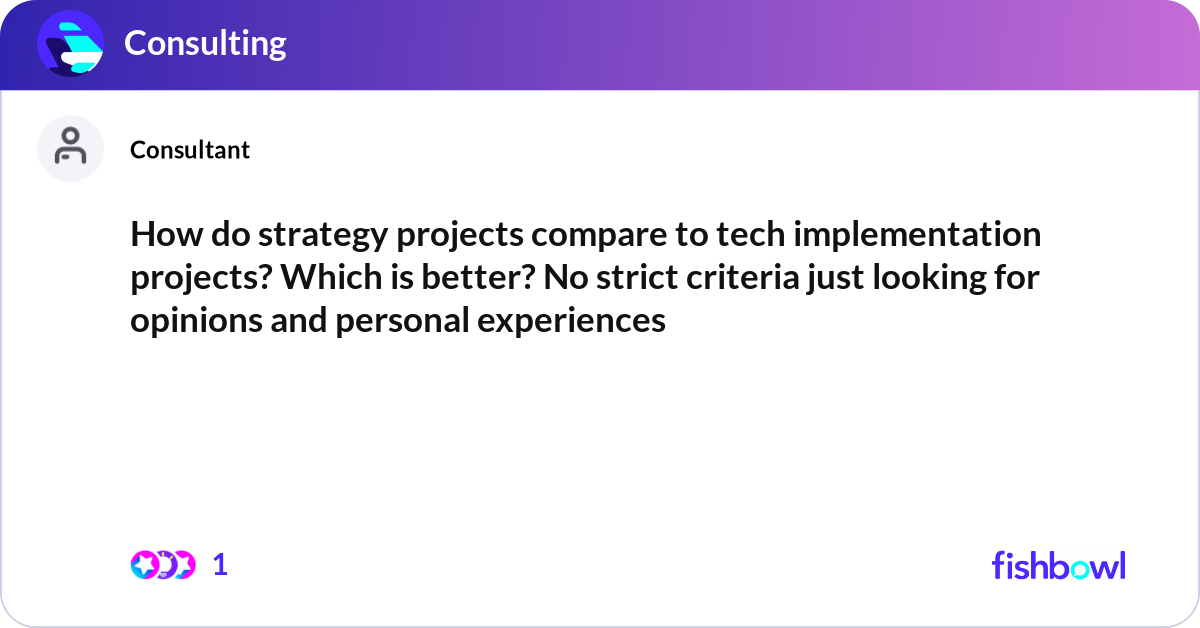 How do strategy projects compare to tech implement... | Fishbowl