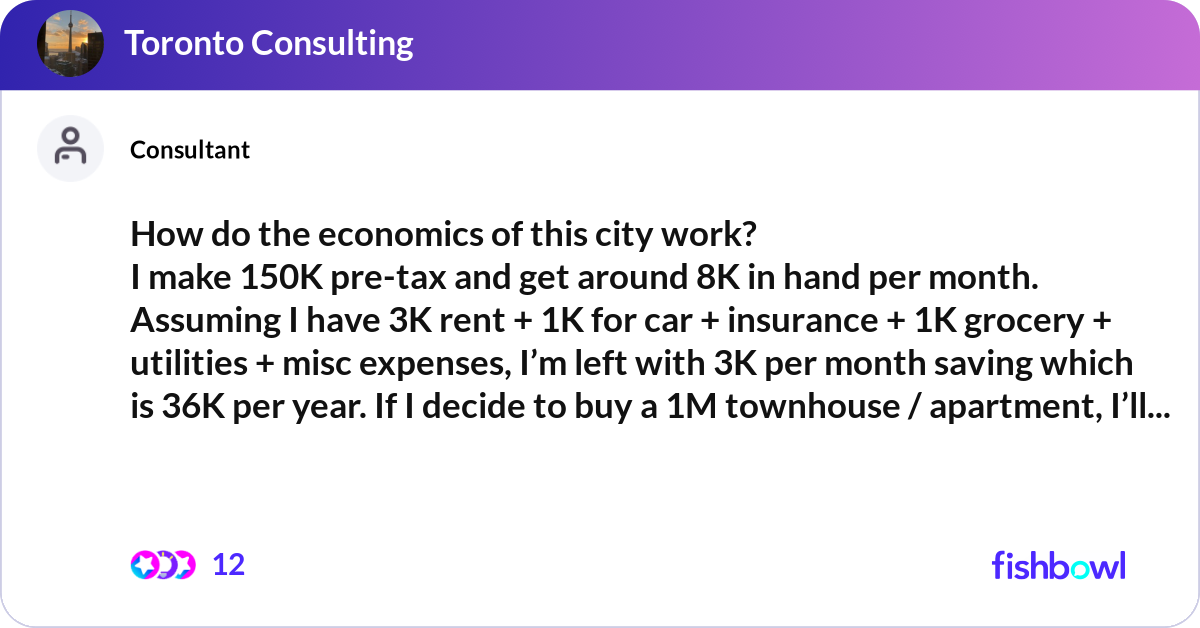 How do the economics of this city work? I make 150... | Fishbowl