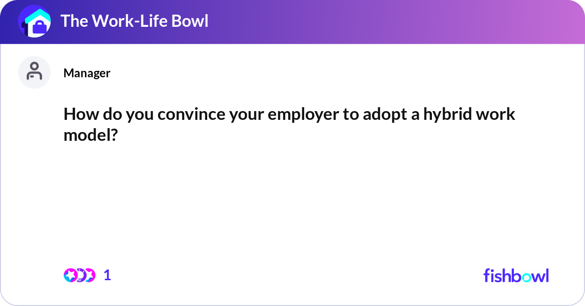 How do you convince your employer to adopt a hybri... | Fishbowl