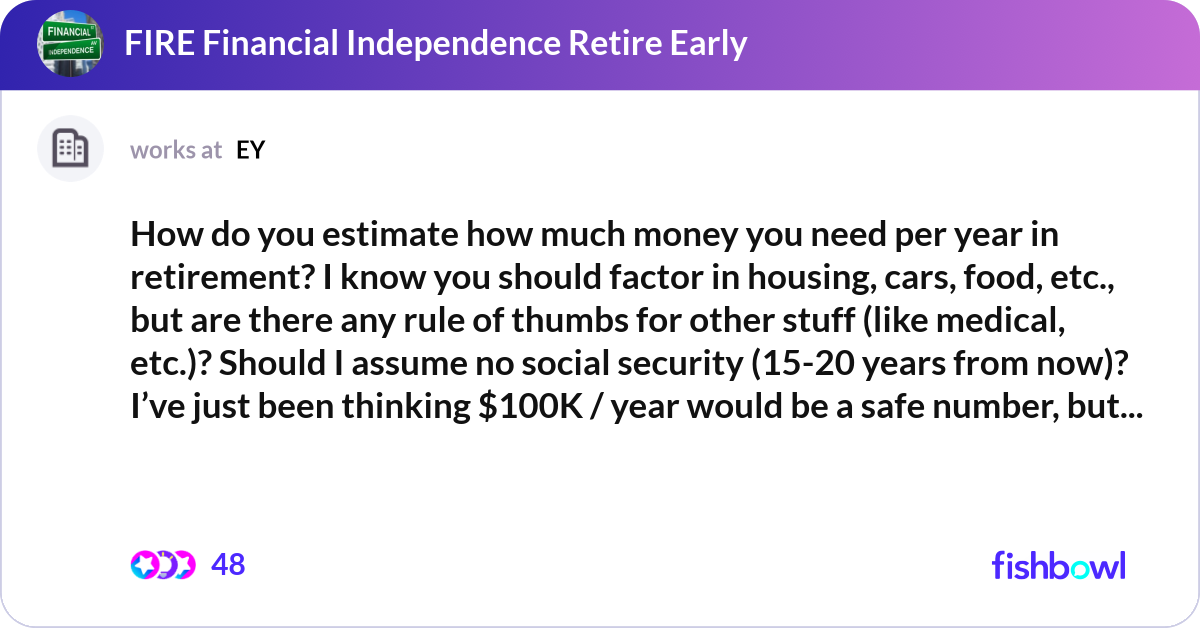 How do you estimate how much money you need per ye... | Fishbowl