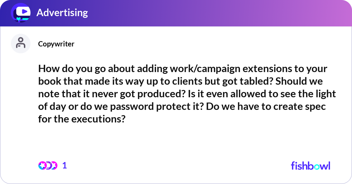 How do you go about adding work/campaign extension... | Fishbowl