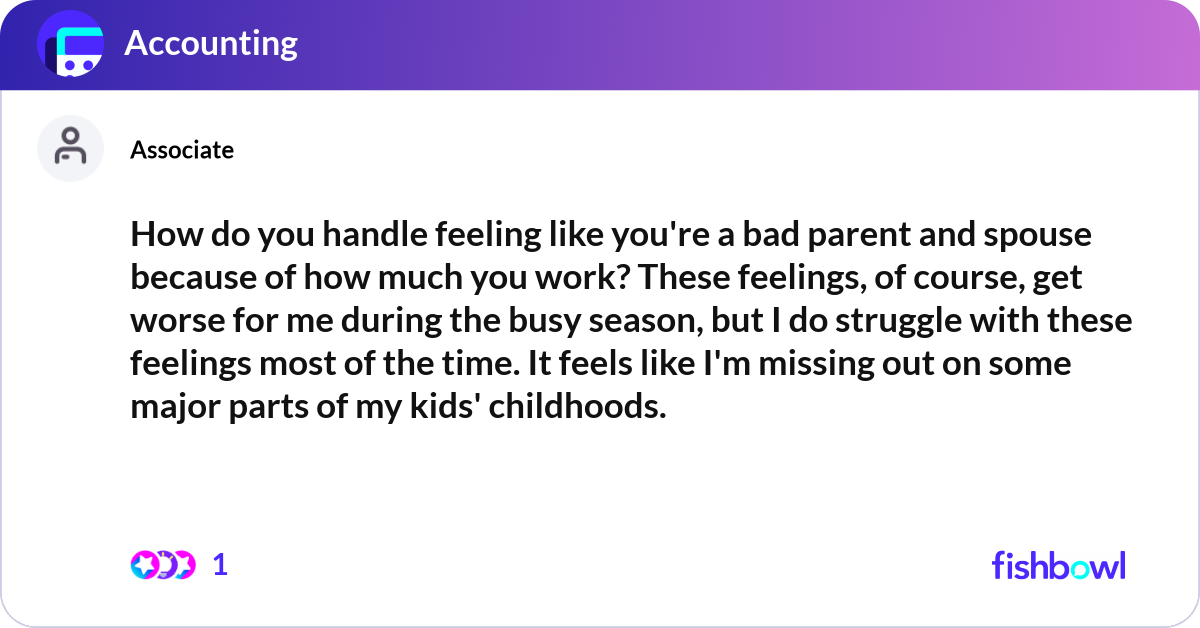 How do you handle feeling like you're a bad parent... | Fishbowl