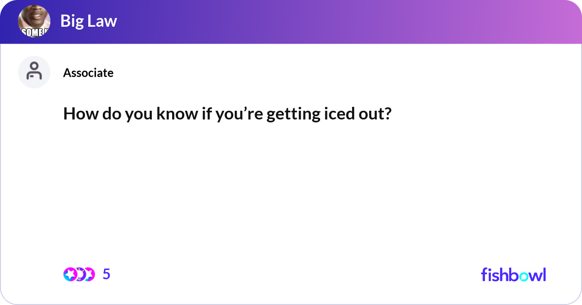 How do you know if you’re getting iced out? | Fishbowl