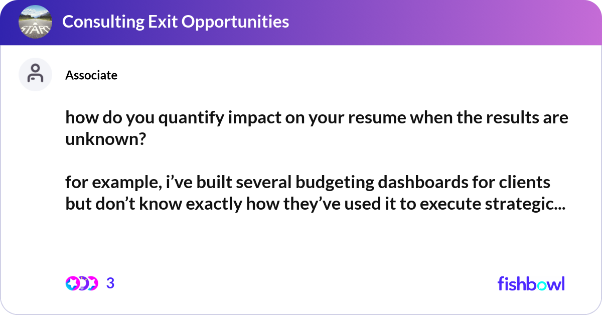 how do you quantify impact on your resume when the... | Fishbowl