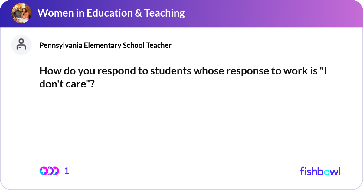 How do you respond to students whose response to w... | Fishbowl