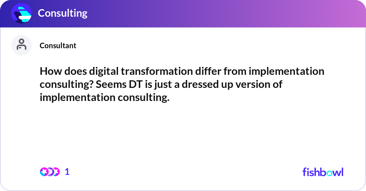 How does digital transformation differ from implem... | Fishbowl