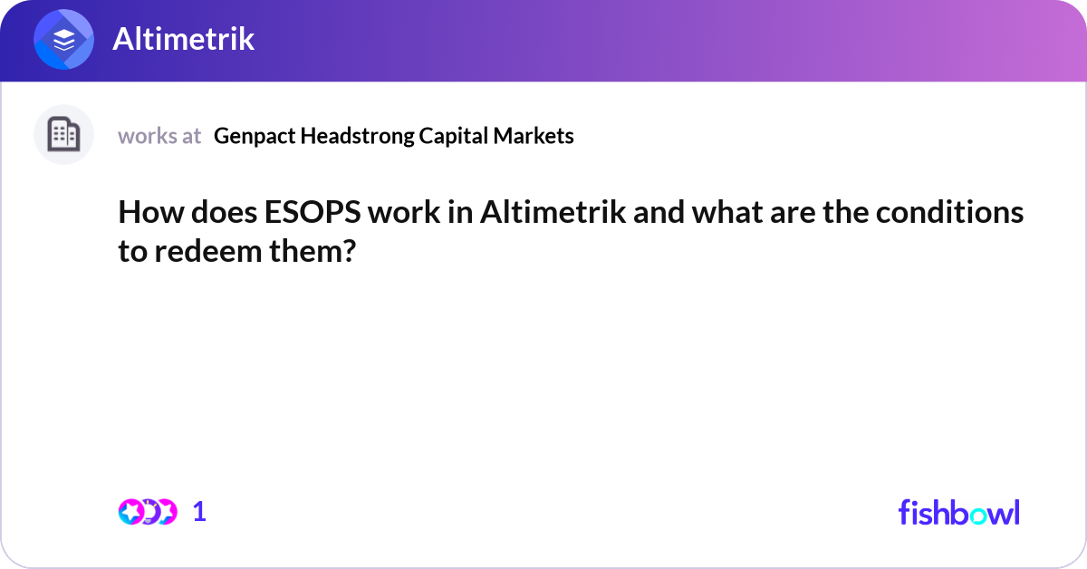 How does ESOPS work in Altimetrik and what are the... | Fishbowl