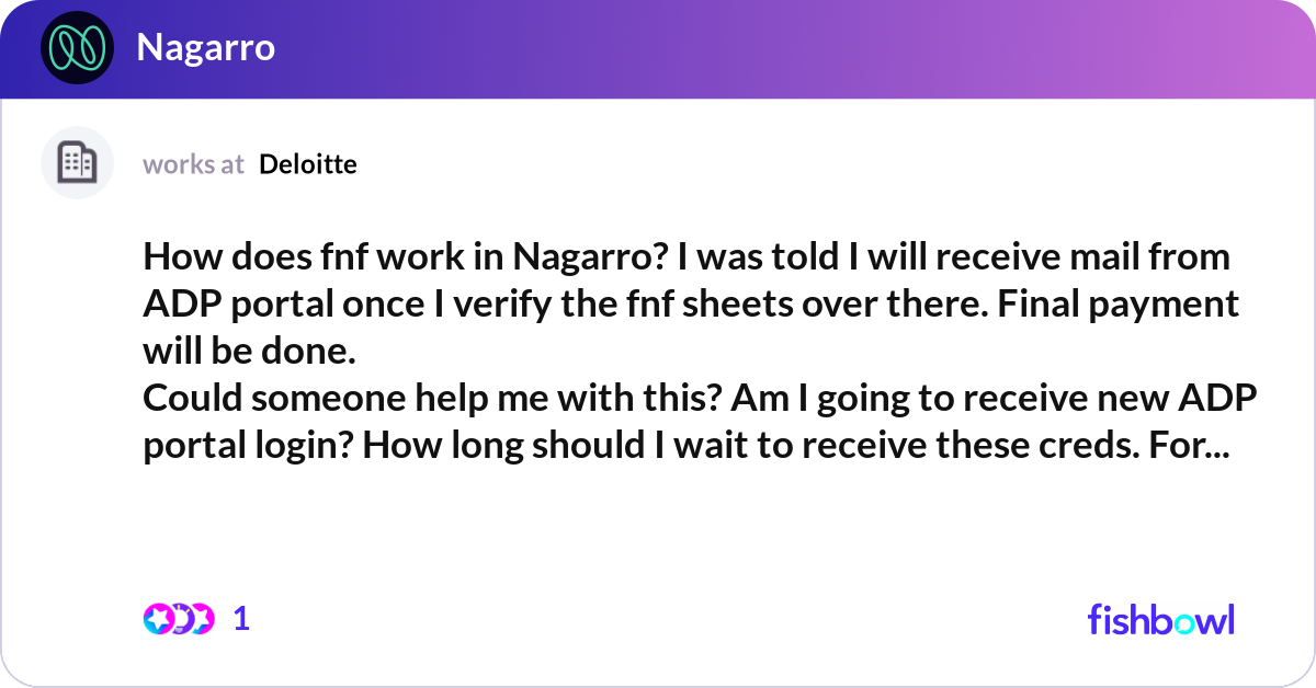 How does fnf work in Nagarro? I was told I will re... | Fishbowl