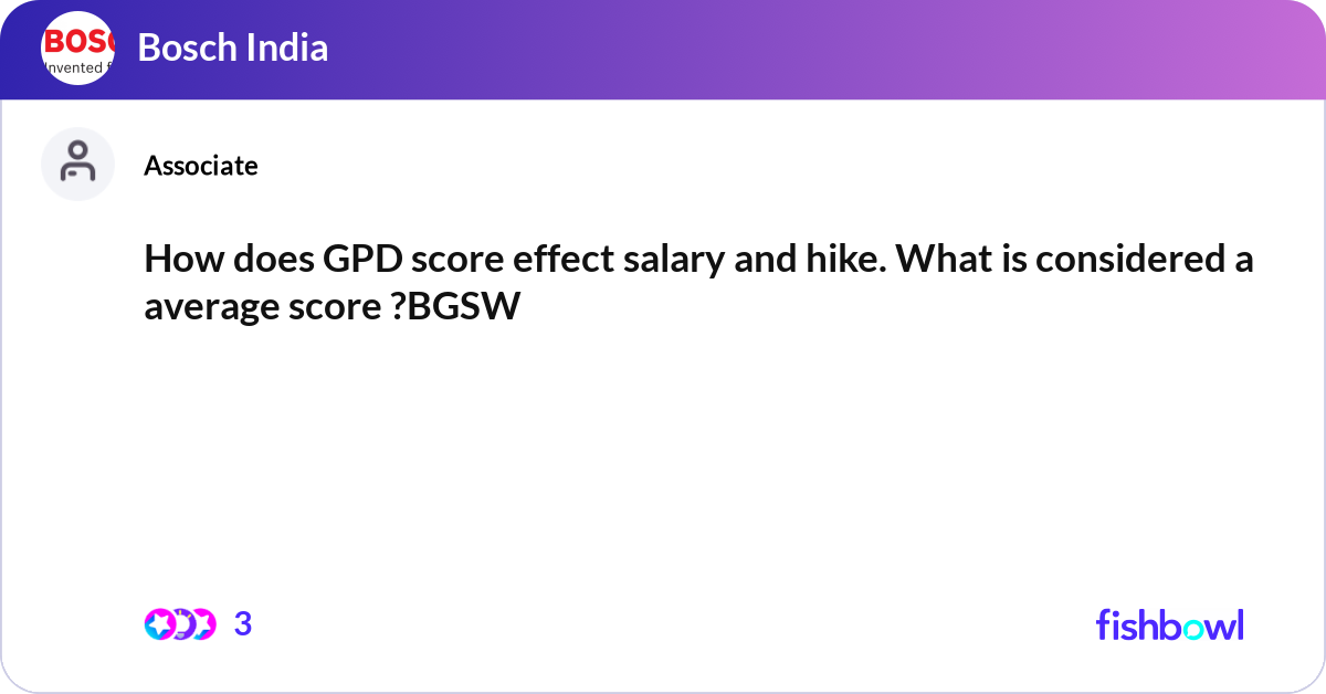 How does GPD score effect salary and hike. What is... | Fishbowl
