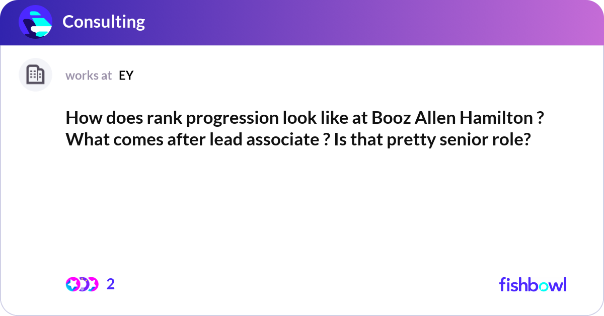How does rank progression look like at Booz Allen ... | Fishbowl