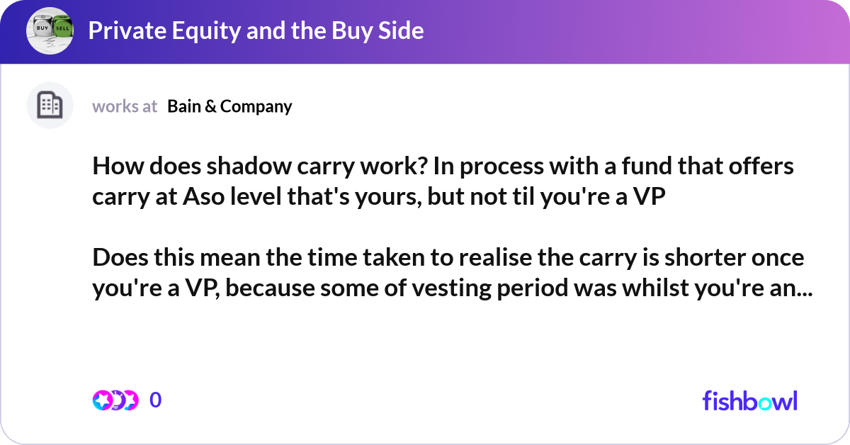 How does shadow carry work? In process with a fund... | Fishbowl