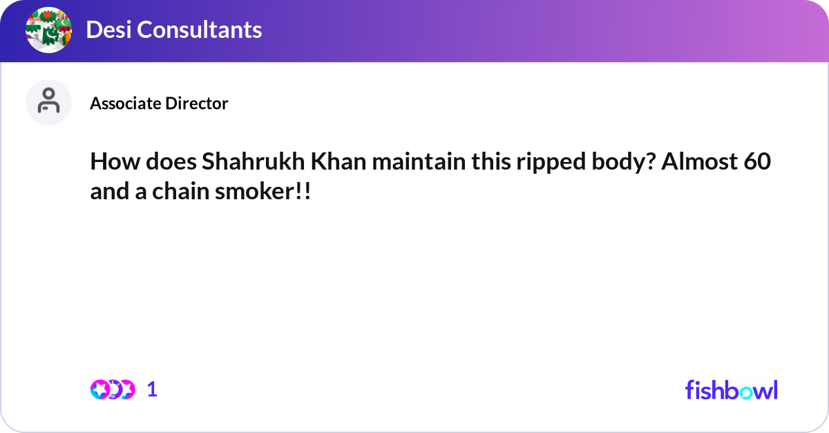 How does Shahrukh Khan maintain this ripped body? ... | Fishbowl