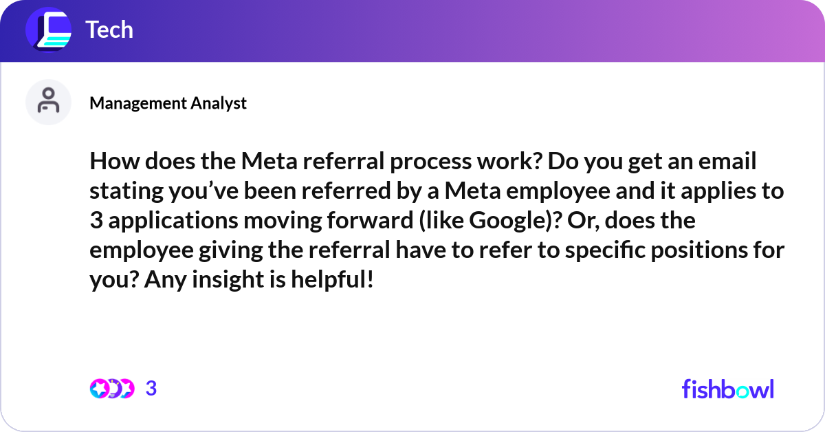How does the Meta referral process work? Do you ge... | Fishbowl
