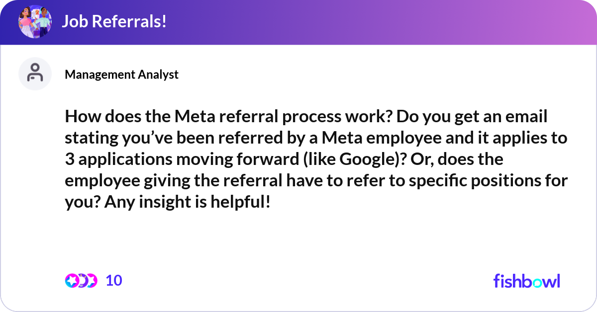 How does the Meta referral process work? Do you ge... | Fishbowl