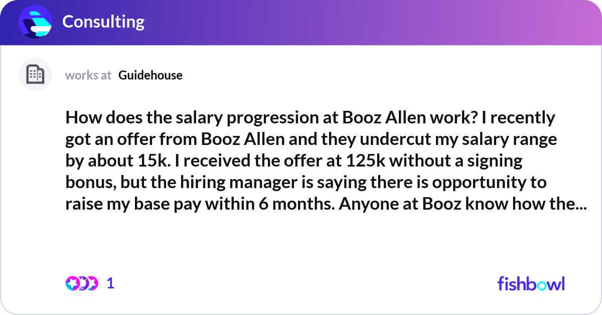 How does the salary progression at Booz Allen work... | Fishbowl