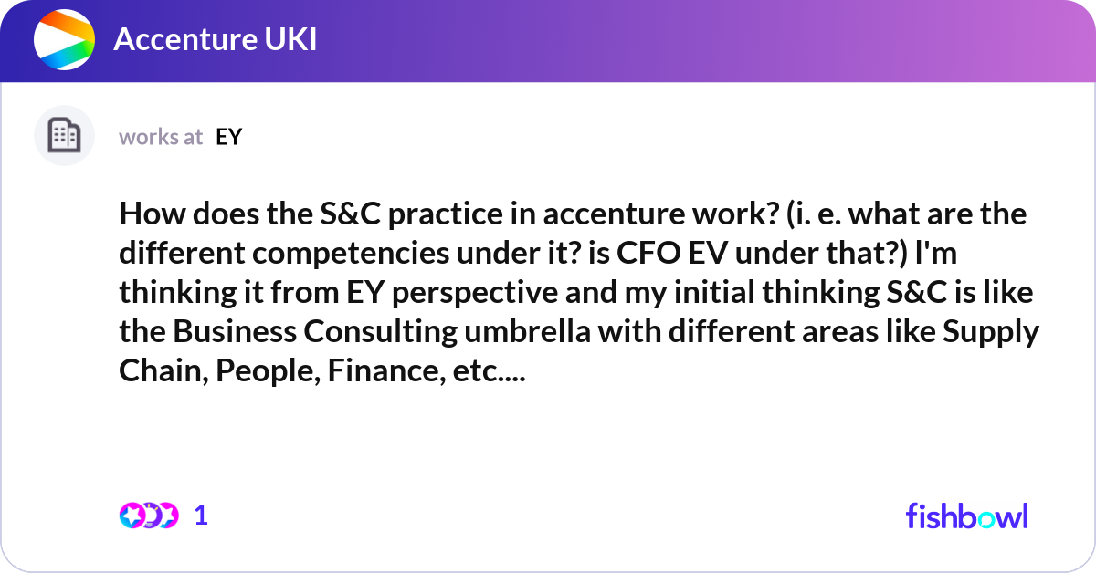 How does the S&C practice in accenture work? (i. e... | Fishbowl