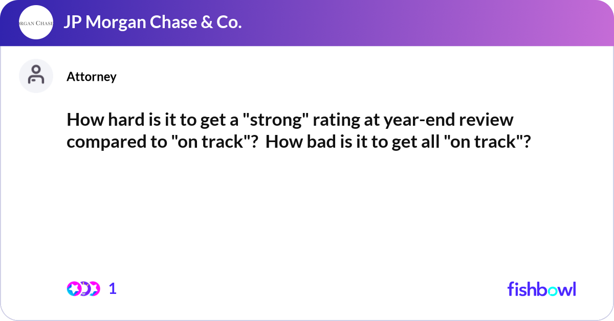 How hard is it to get a "strong" rating at year-en... | Fishbowl