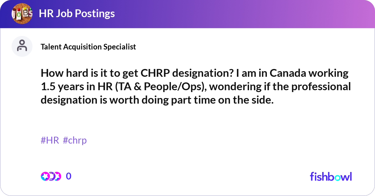 How hard is it to get CHRP designation? I am in Ca... | Fishbowl