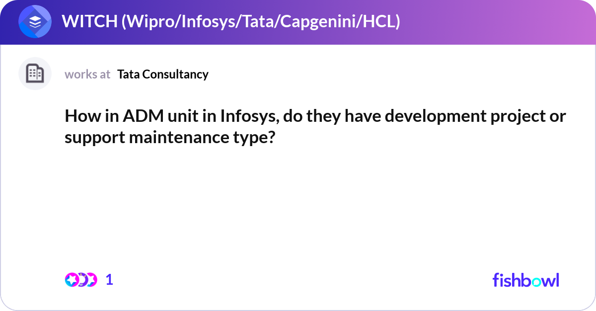 How in ADM unit in Infosys, do they have developme... | Fishbowl