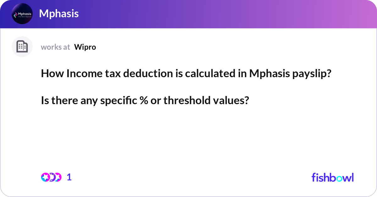 How Income tax deduction is calculated in Mphasis ... | Fishbowl