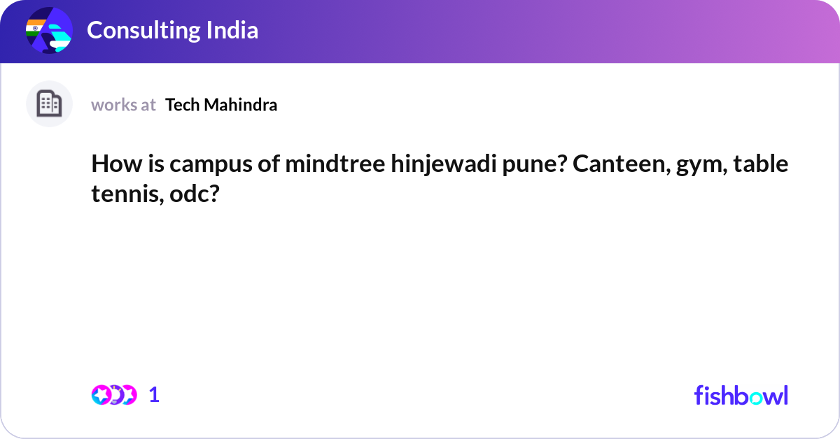 How is campus of mindtree hinjewadi pune? Canteen,... | Fishbowl
