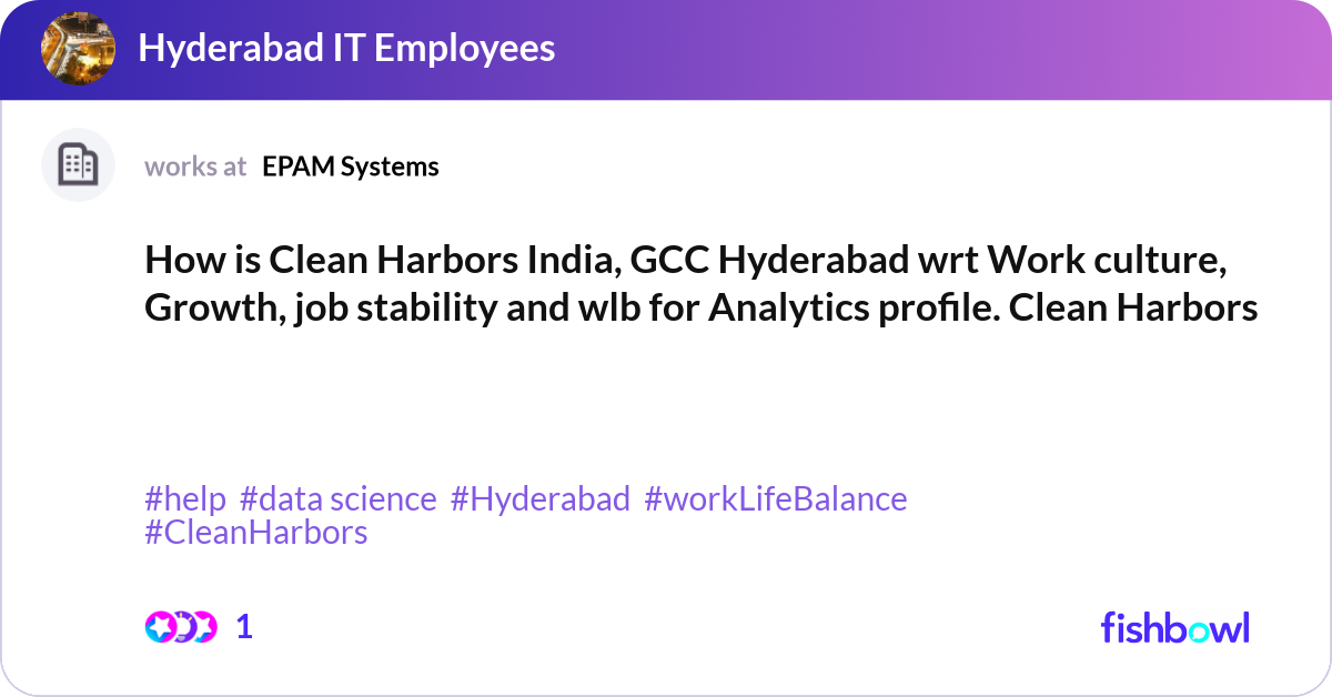 How is Clean Harbors India, GCC Hyderabad wrt Work... | Fishbowl