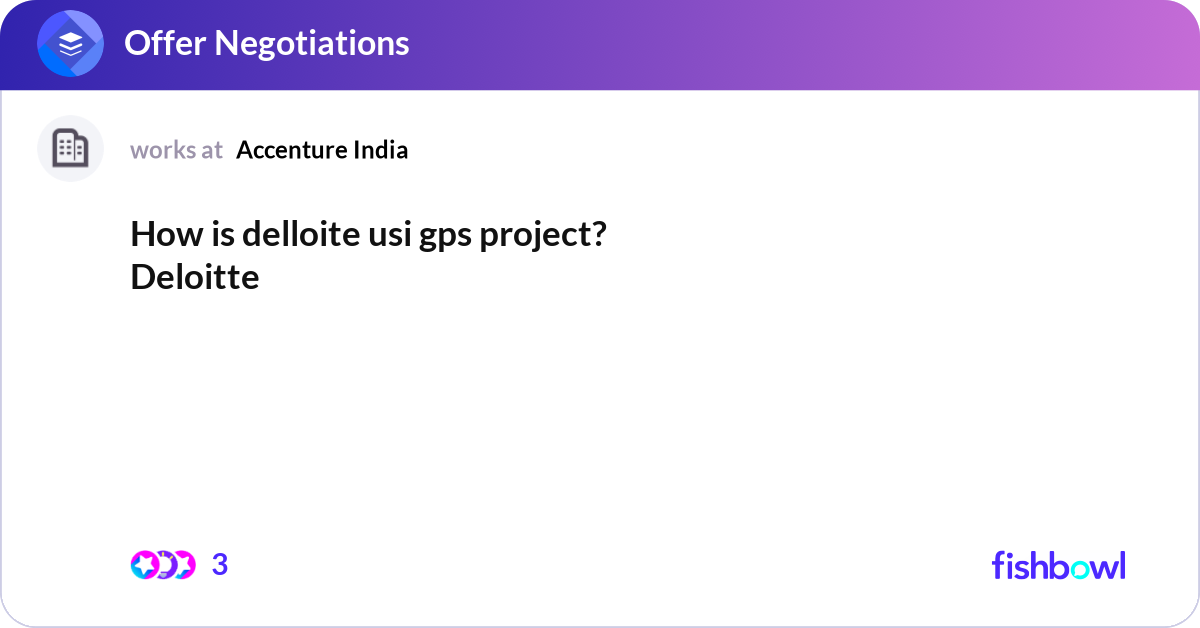 How is delloite usi gps project? Deloitte | Fishbowl