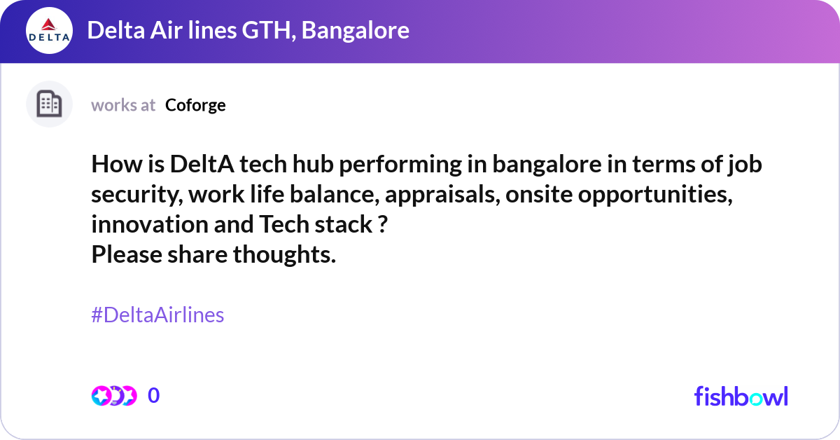 How is DeltA tech hub performing in bangalore in t... | Fishbowl