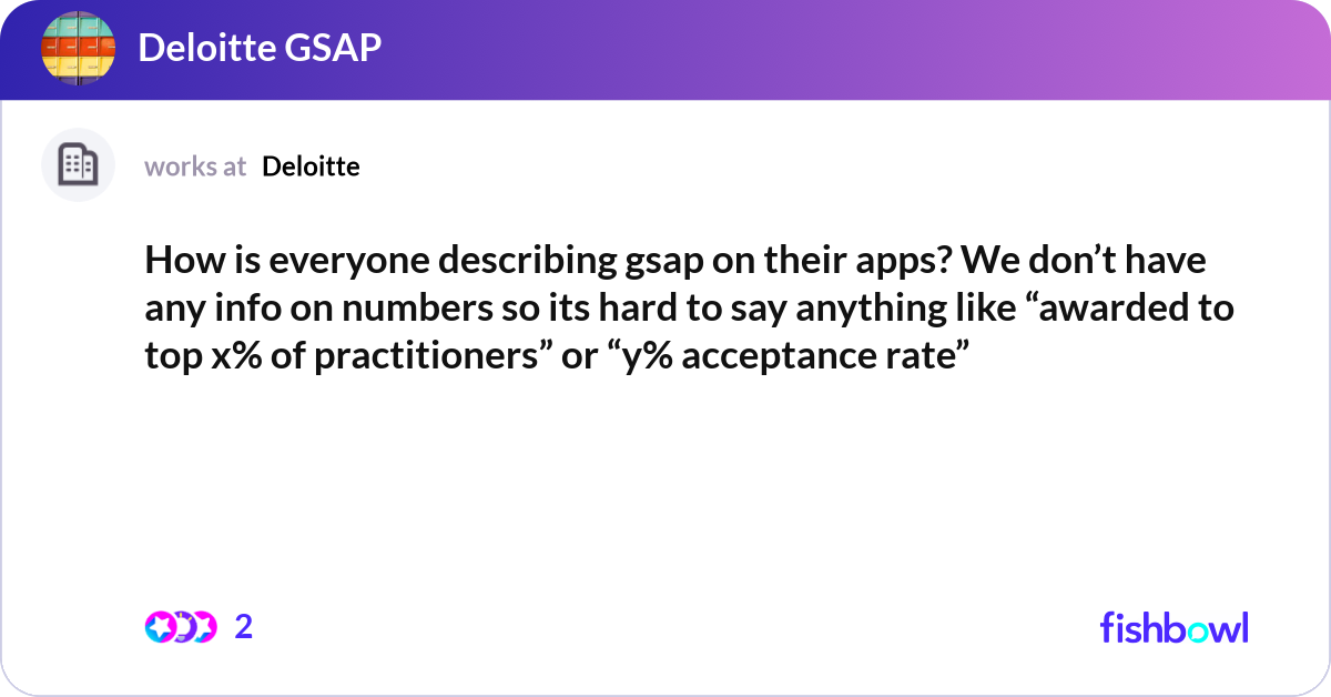 How is everyone describing gsap on their apps? We ... | Fishbowl
