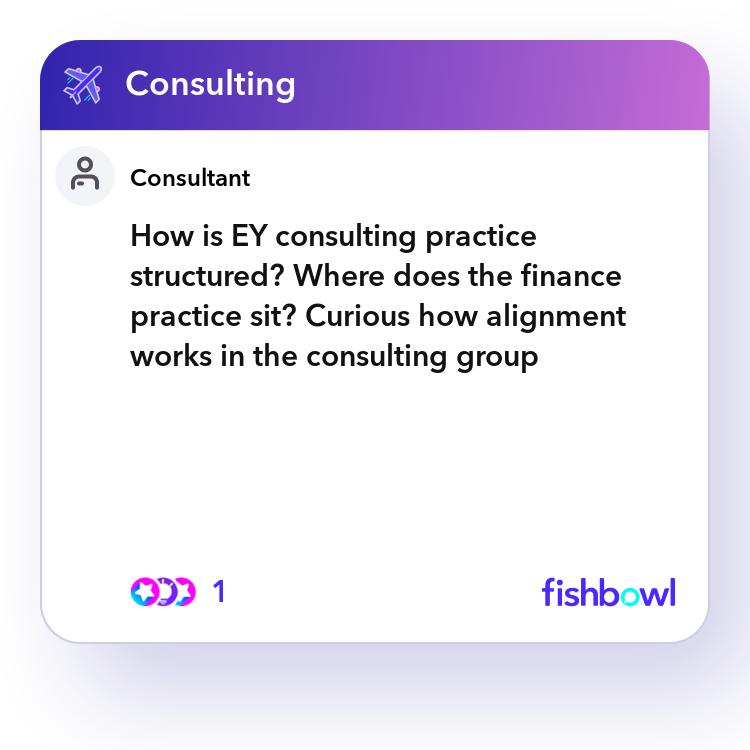 How is EY consulting practice structured? Where do... | Fishbowl