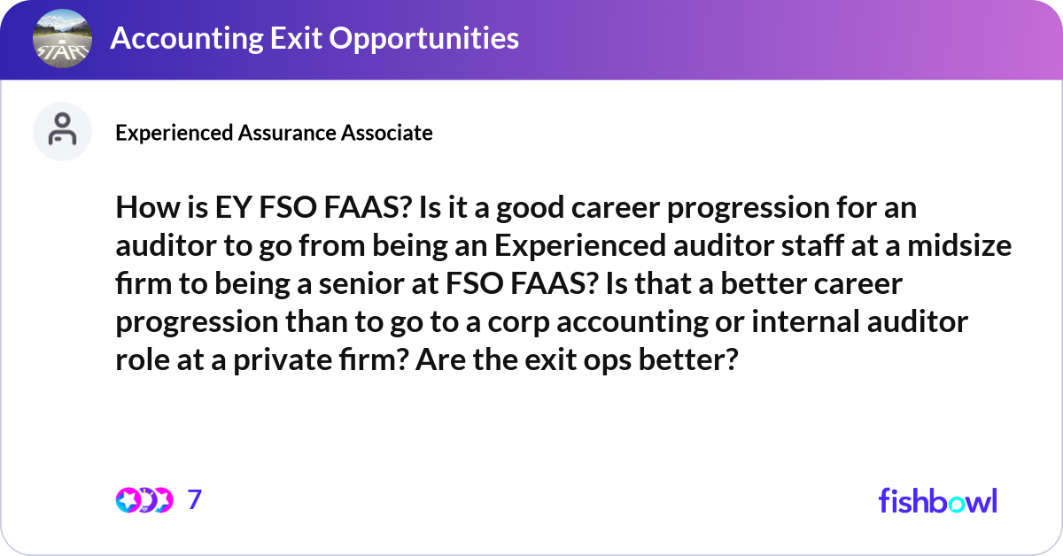 How is EY FSO FAAS? Is it a good career progressio... | Fishbowl