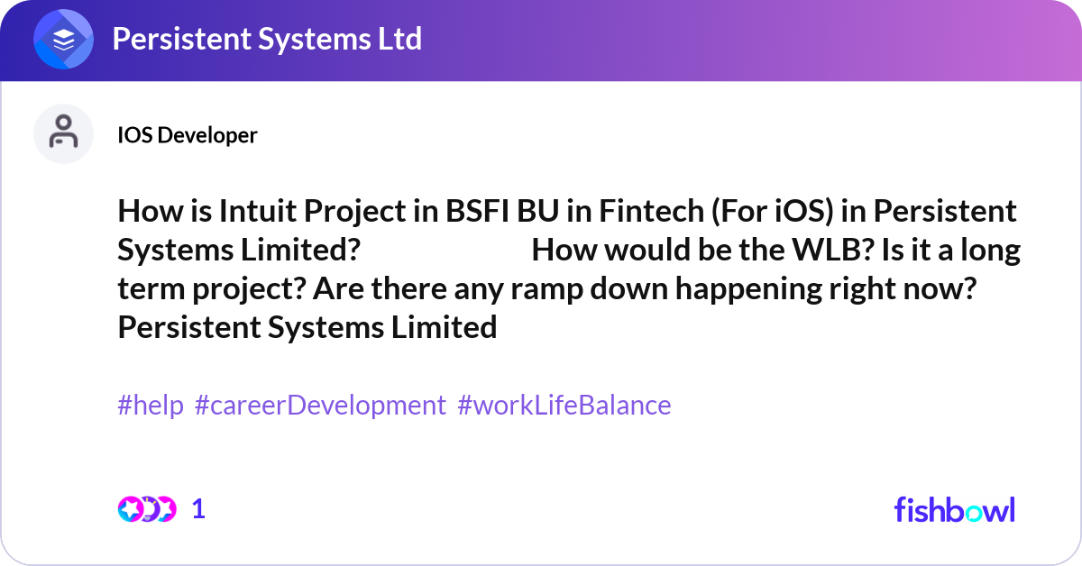 How is Intuit Project in BSFI BU in Fintech (For i... | Fishbowl