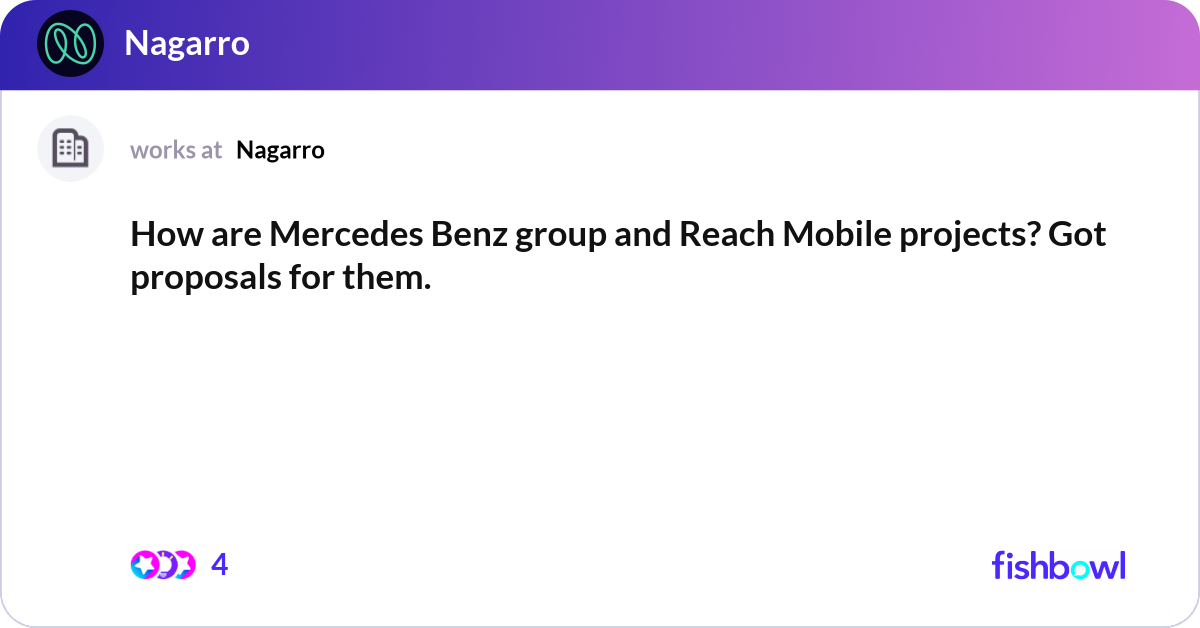 How are Mercedes Benz group and Reach Mobile proje... | Fishbowl