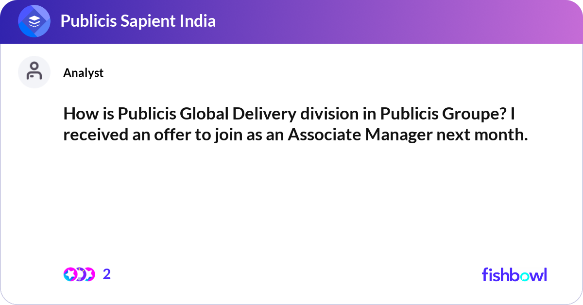 How is Publicis Global Delivery division in Public... | Fishbowl