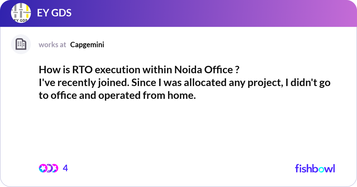 How is RTO execution within Noida Office ? I've re... | Fishbowl
