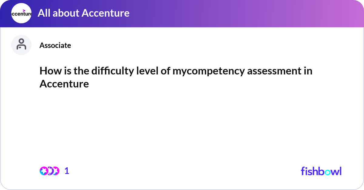 How is the difficulty level of mycompetency assess... | Fishbowl