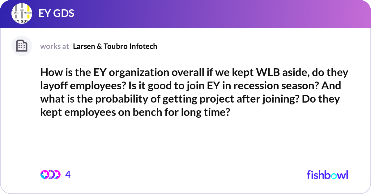 How is the EY organization overall if we kept WLB ... | Fishbowl