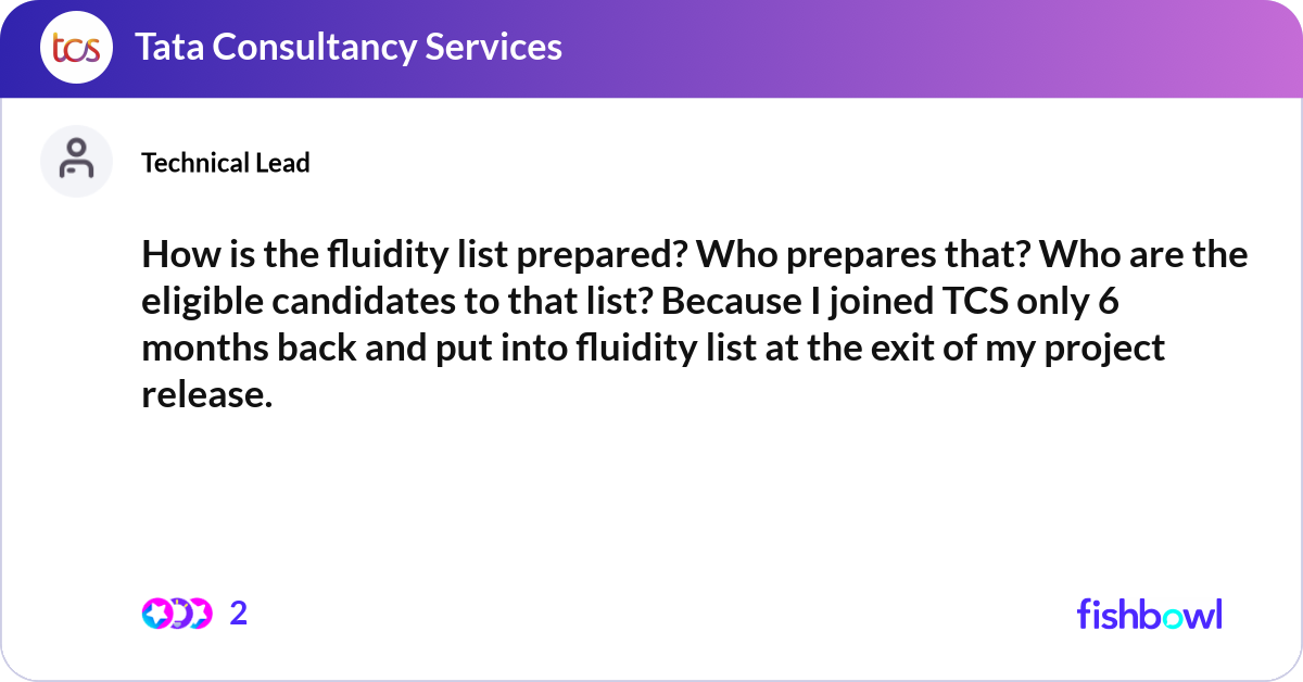 How is the fluidity list prepared? Who prepares th... | Fishbowl