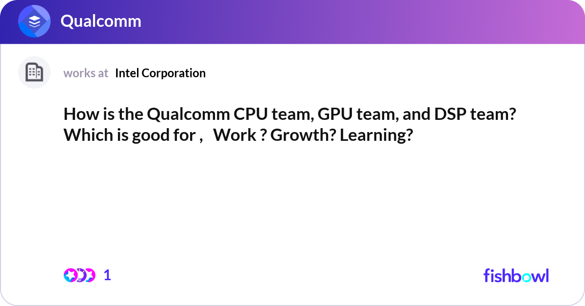 How is the Qualcomm CPU team, GPU team, and DSP te... | Fishbowl