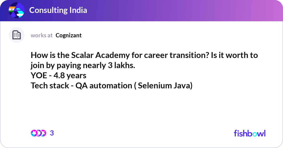 How is the Scalar Academy for career transition? I... | Fishbowl