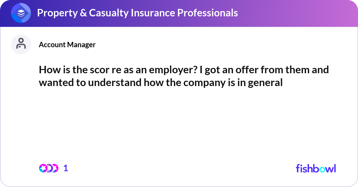 How is the scor re as an employer? I got an offer ... | Fishbowl
