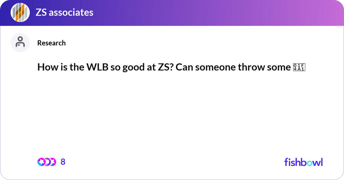 How is the WLB so good at ZS? Can someone throw so... | Fishbowl