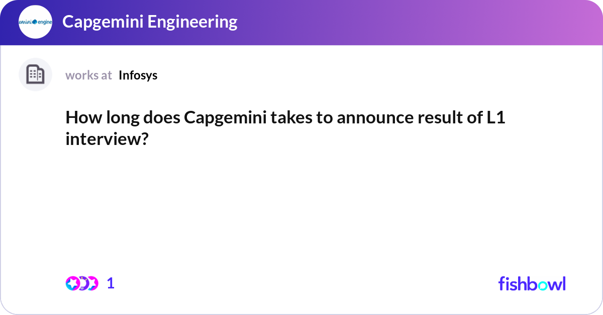 How long does Capgemini takes to announce result o... | Fishbowl